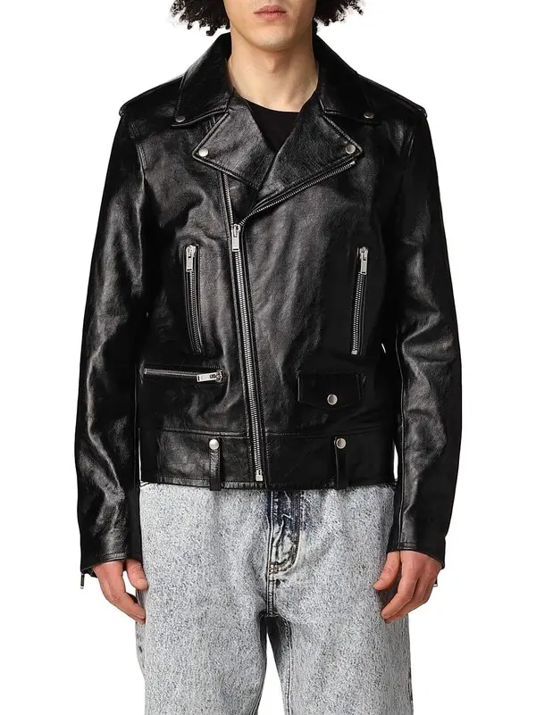 Saint Laurent Leather Biker Jacket - Black