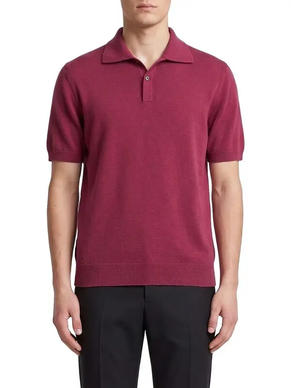 Zegna Silk Cashmere And Linen Polo Shirt - Multicolor