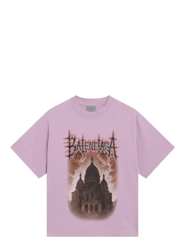 Balenciaga Sacre Cå“ur T-shirt In Jersey, Old - Pink
