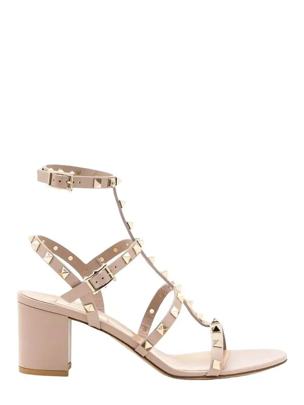 Valentino Garavani Calfskin Rockstud Sandals - Cream