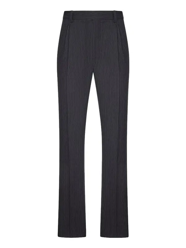 Saint Laurent Herringbone Striped Tailored Trousers - Multicolor