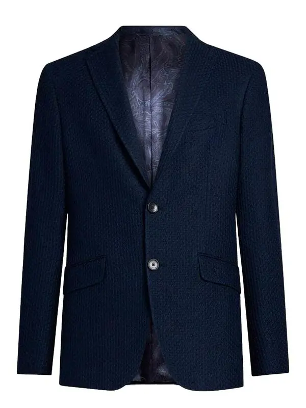 Etro Textured Cotton Jersey Jacket - Blue