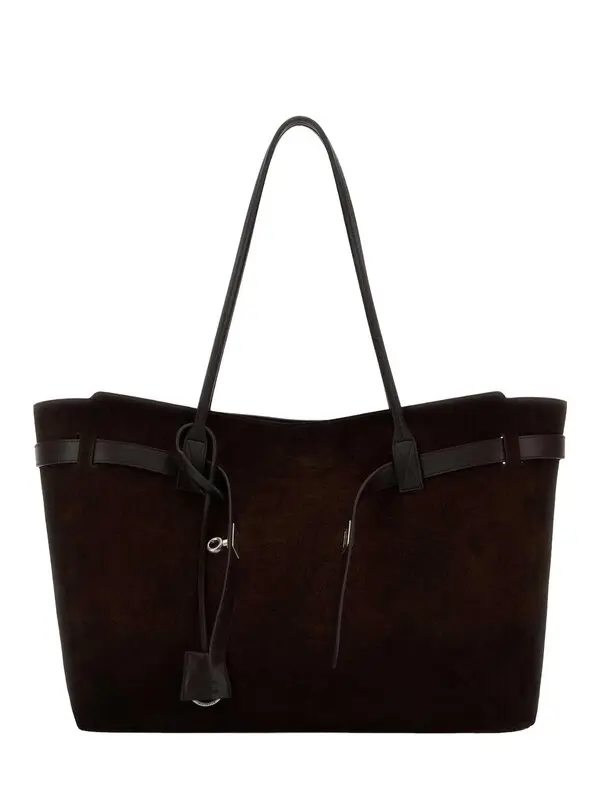 Balenciaga Suede Large Bel Air Shopping Bag - Brown