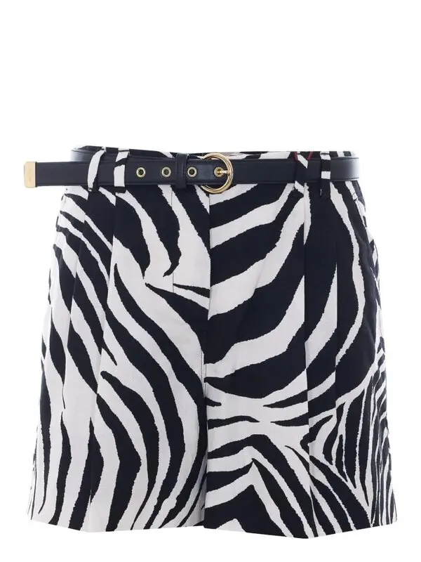 Max Mara Mstnovella Animal Print Shorts - Black