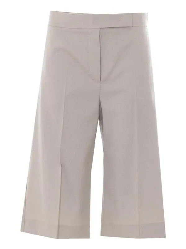 Max Mara Virgin Wool And Silk Bermuda Trousers - Gray