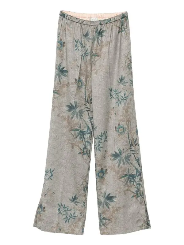 FORTE_FORTE Printed Fluid Trousers - Multicolor