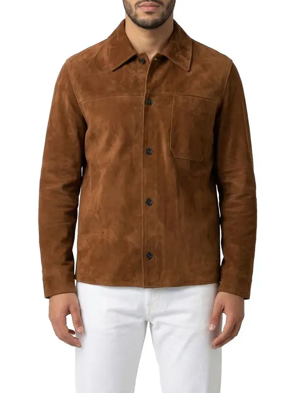 Saint Laurent Suede Jacket - Brown