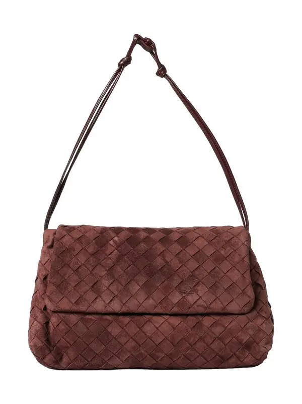 Bottega Veneta Woven Suede Giorno Bag - Red