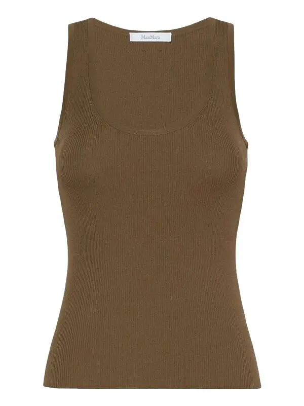 Max Mara Fitted Ribbed Top - Yellow