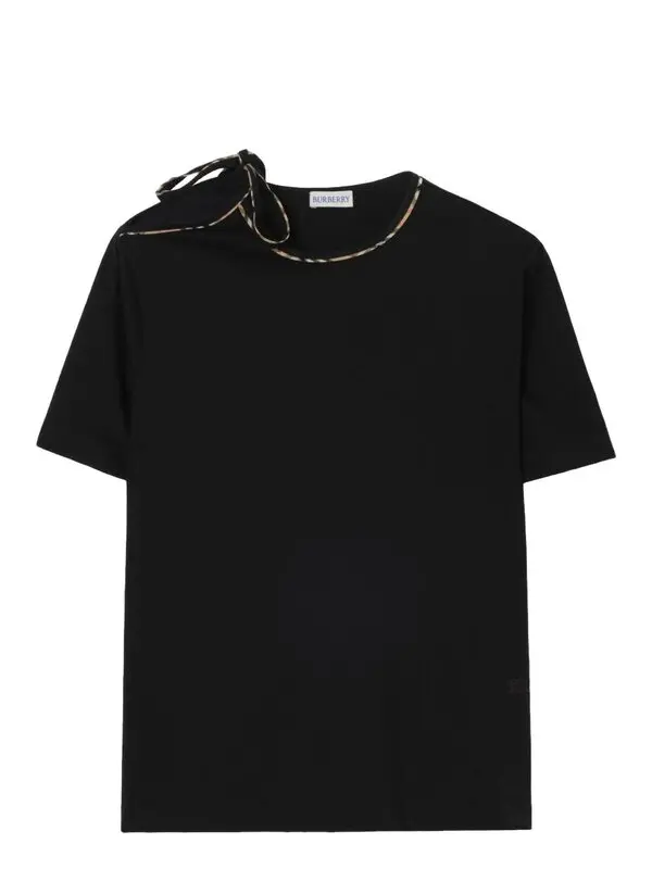 Burberry Check Bow Cotton T-shirt - Multicolor