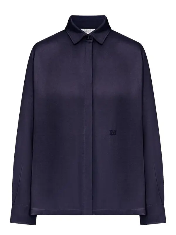 Max Mara Silk Crêpe De Chine Shirt - Blue