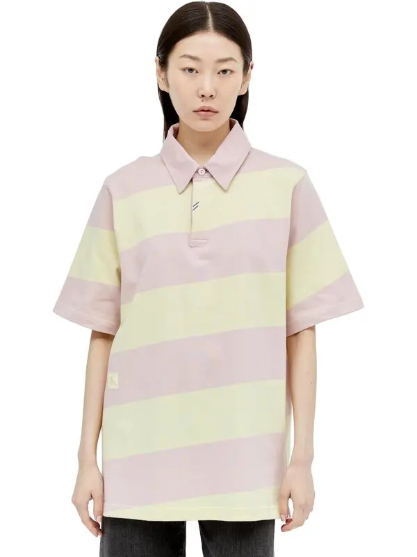 Burberry Striped Ekd Polo Shirt - Pink