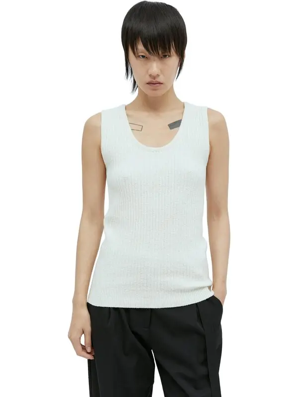 TOTEME Bouclé Knit Tank Top - White