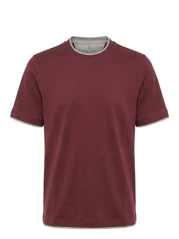Brunello Cucinelli T-shirt With Faux-layering - Multicolor