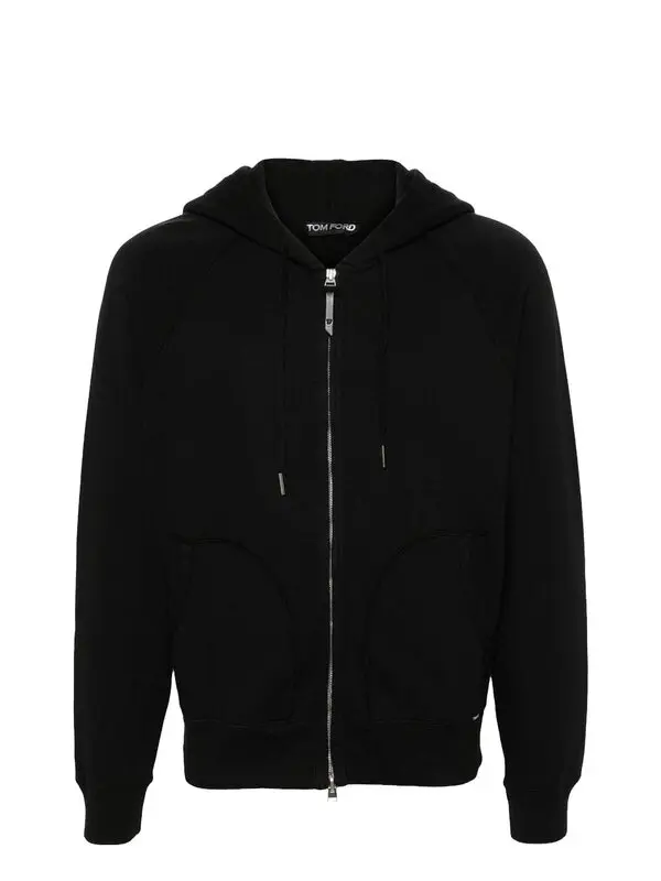 TOM FORD Cotton Zip-up Hoodie - Black