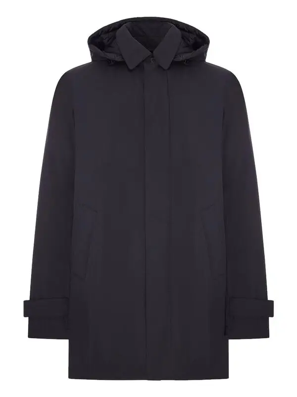 Herno Technical Hooded Coat - Black