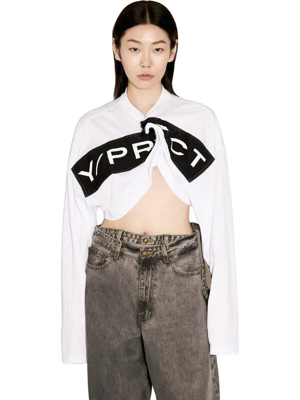 Y/project Scrunched Logo Print T-shirt - White