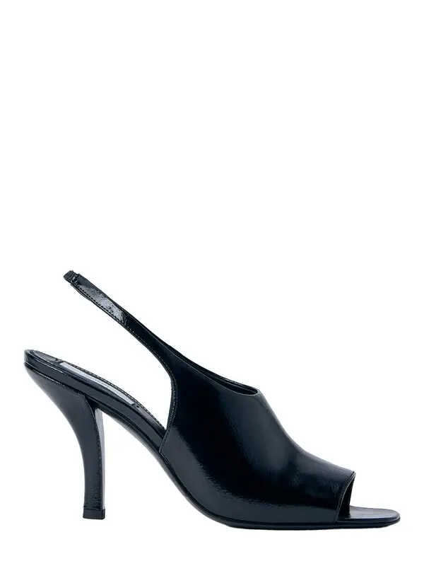 TOTEME Leather Slingback Heels - Black