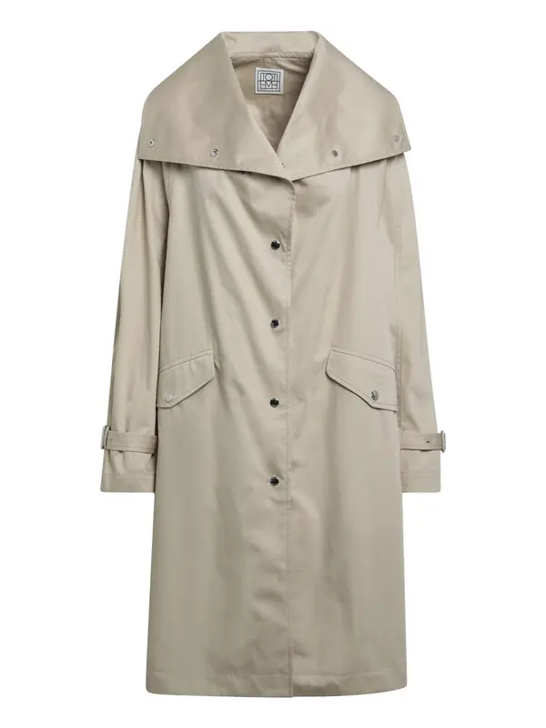 TOTEME Oversize Organic Cotton Trench Coat In Beige - Cream