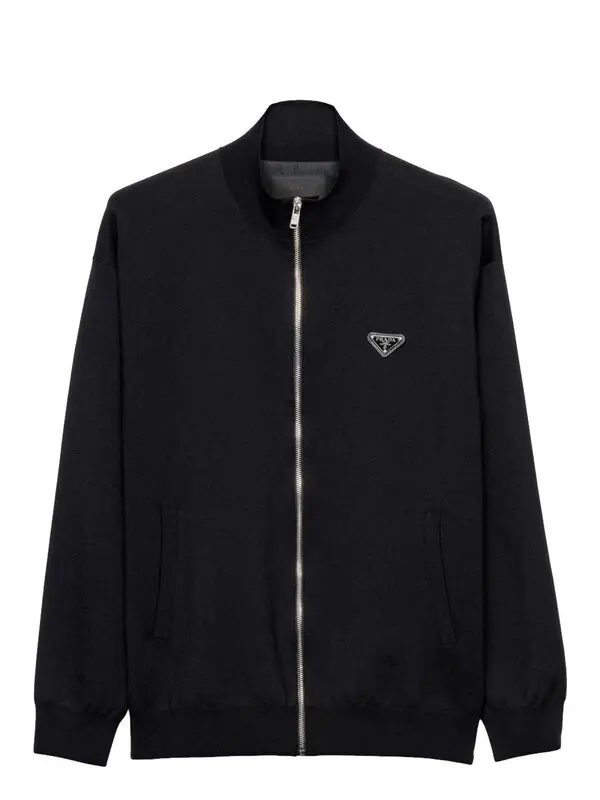 Prada Zip Up Sweater - Black