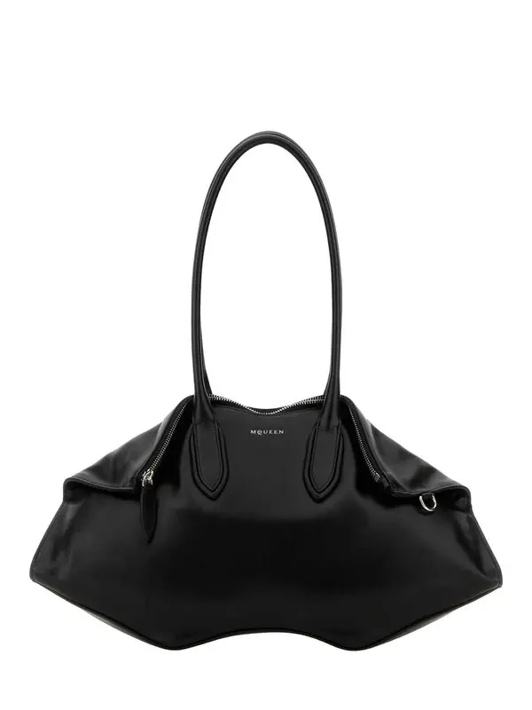 Alexander McQueen Leather Manta Shoulder Bag - Black