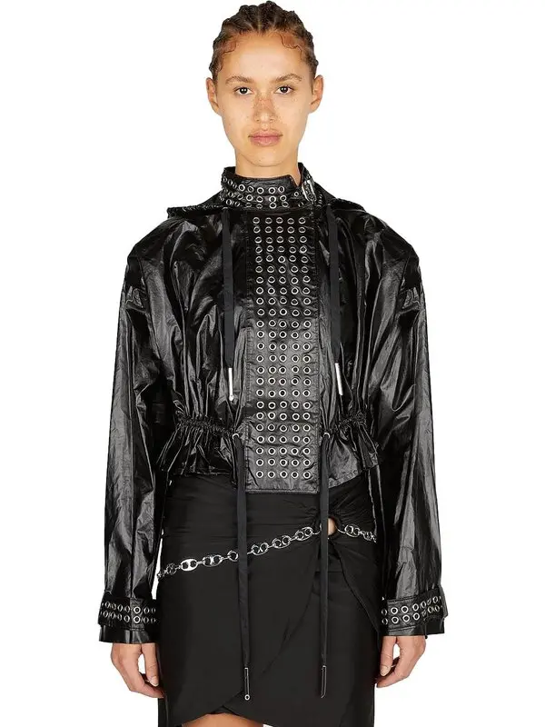 Rabanne Eyelet Biker Jacket - Black