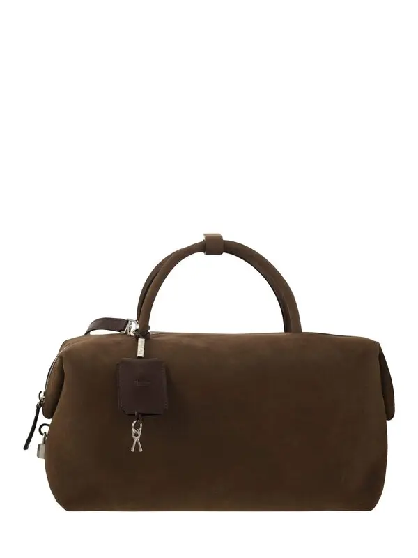 Max Mara Holdalllsuede Large Nubuck Leather Satchel - Brown