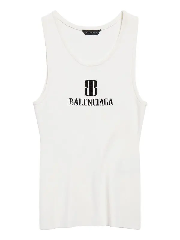 Balenciaga Nano Bb Tank Top - White