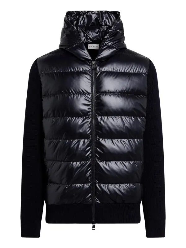 Moncler Padded Wool Zip-up Hoodie - Blue