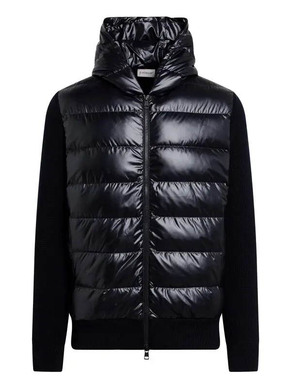 Moncler Padded Wool Zip-up Hoodie - Blue
