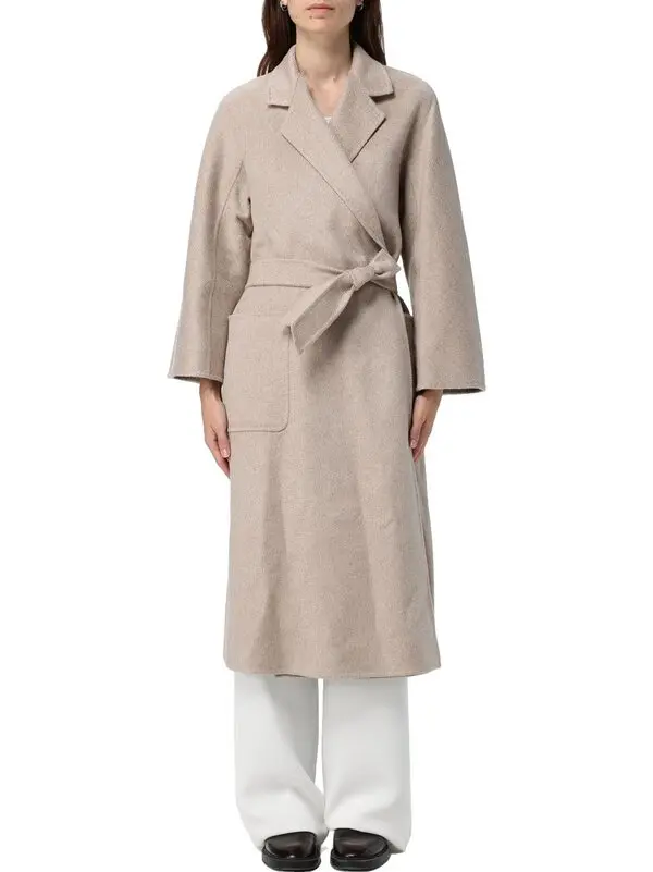 Max Mara Ludmilla Long Cashmere Belted Robe Coat - Cream