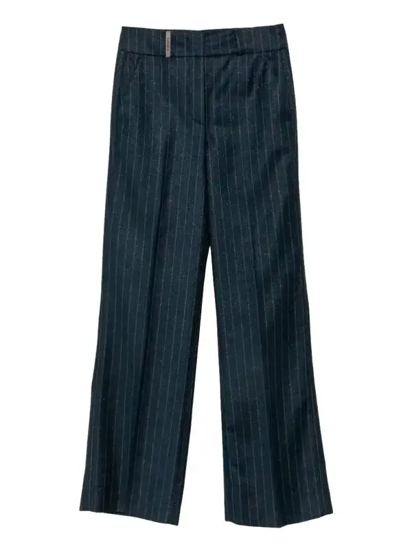 Peserico Wool Striped Pants - Multicolor