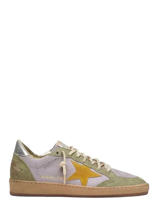 GOLDEN GOOSE Ball Star Suede Sneakers With Laminated Leather Heel Tab - Multicolor