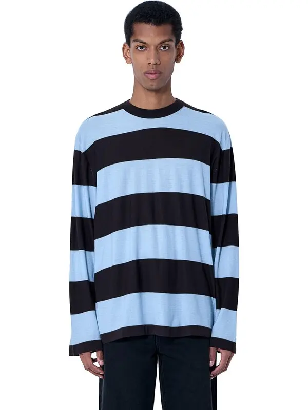 Bottega Veneta Striped Long Sleeve T-shirt - Blue