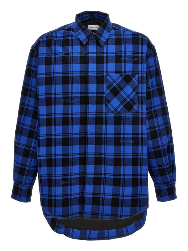 Off-White Check Flannel' Overshirt - Blue