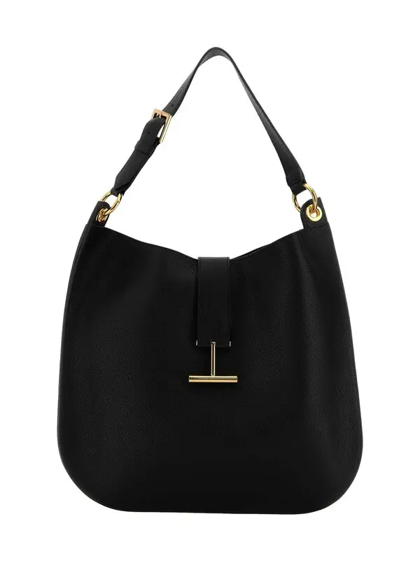 TOM FORD Leather Shoulder Bag - Black