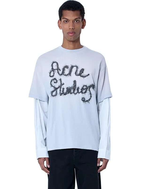 Acne Studios Layered Logo T-shirt - Gray