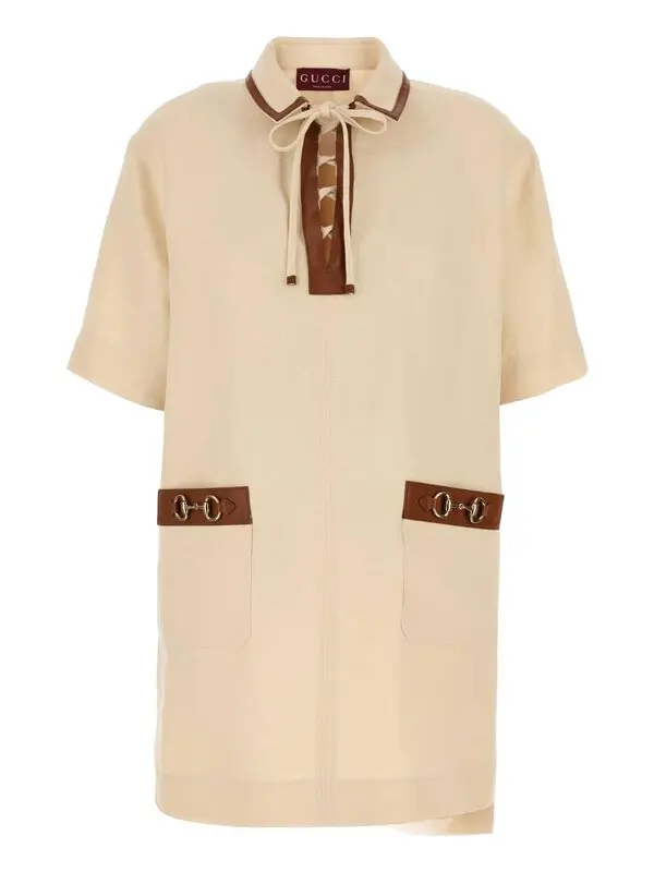 Gucci Linen Mini Dress - Brown