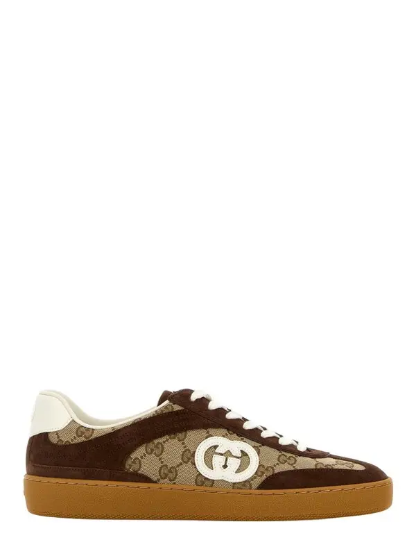 Gucci Gg Fabric And Suede Sneakers - Multicolor