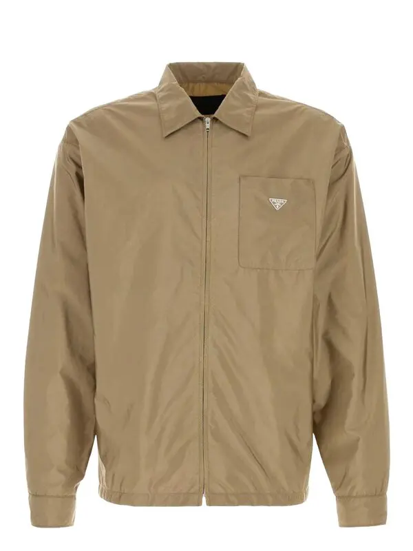 Prada Re-nylon Shirt With Zip - Gray