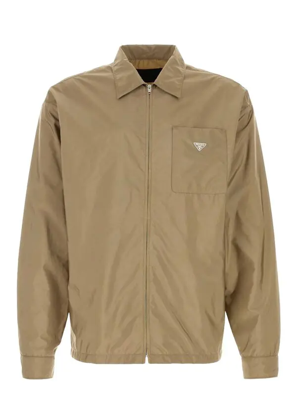 Prada Re-nylon Shirt With Zip - Gray