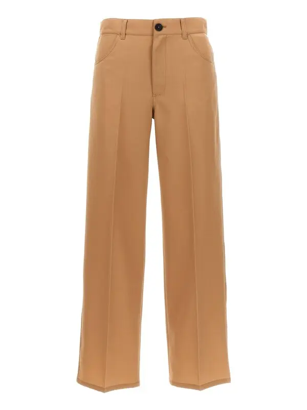 JIL SANDER Wool Gabardine Pants - Cream
