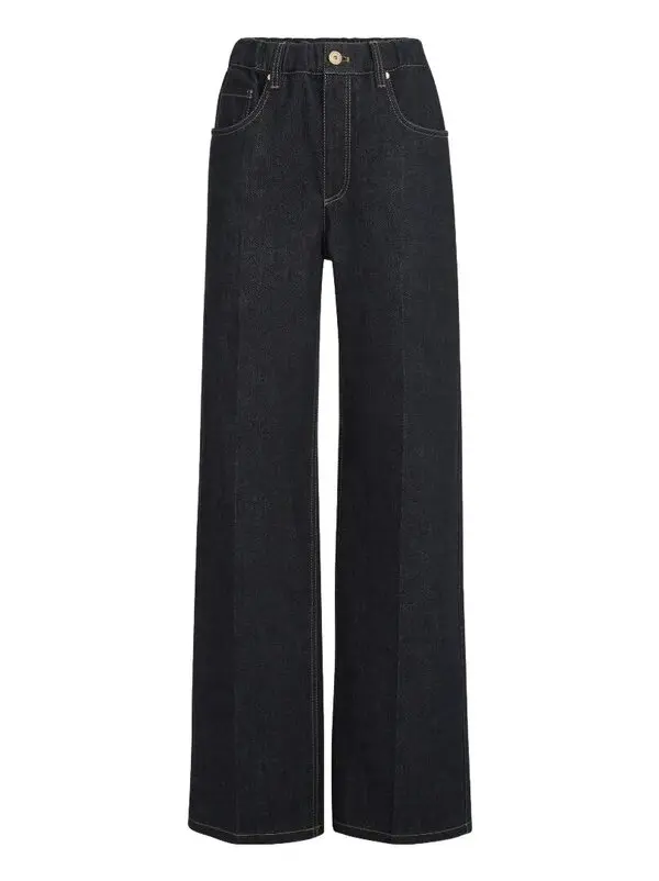 Brunello Cucinelli Wide Leg Denim Pants - Multicolor
