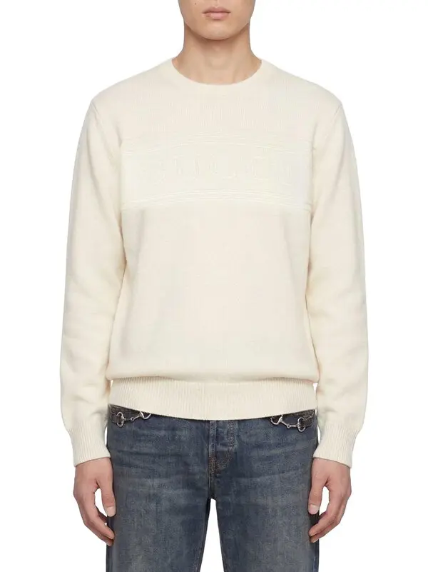 Gucci Cotton And Wool Crewneck Pullover - White