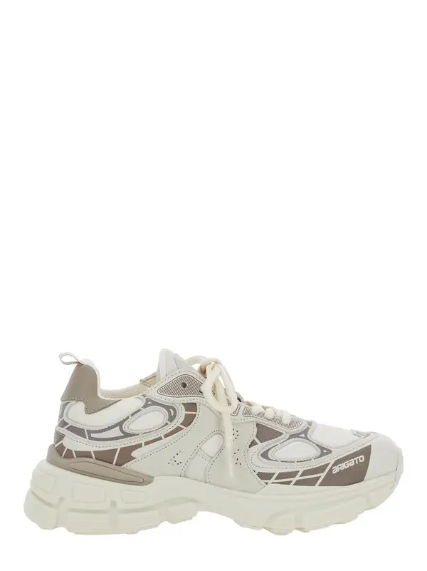 Axel Arigato Sphere Trip Running' Beige Sneakers With Chunky Sole And Logo On Tongue In Leather And Fabric Blend - Multicolor