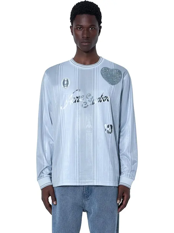 Acne Studios Embroidered Logo Long-sleeve Shirt - Gray