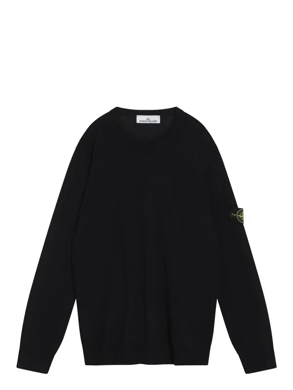 Stone Island Navy Wool Crew-neck Sweater - Blue