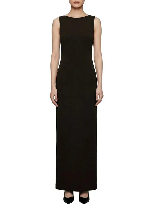 Gucci Crepe Long Dress - Brown