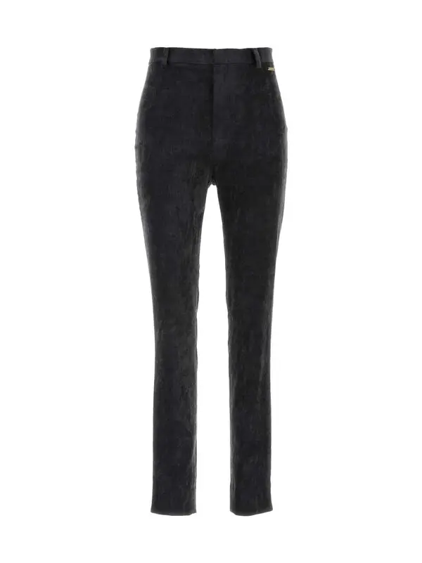 Gucci Charcoal Stretch Velvet Pant - Gray