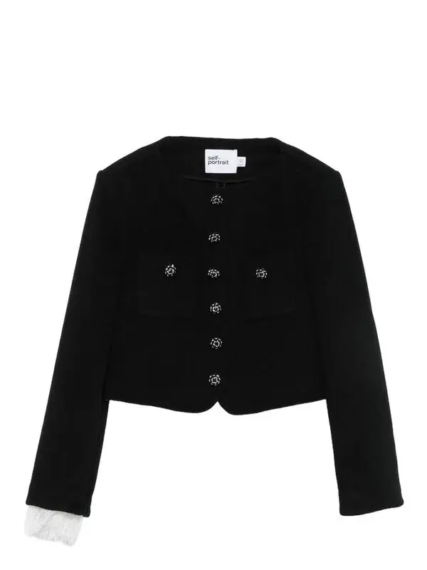 SELF-PORTRAIT Jackets Cropped Jackets - Black
